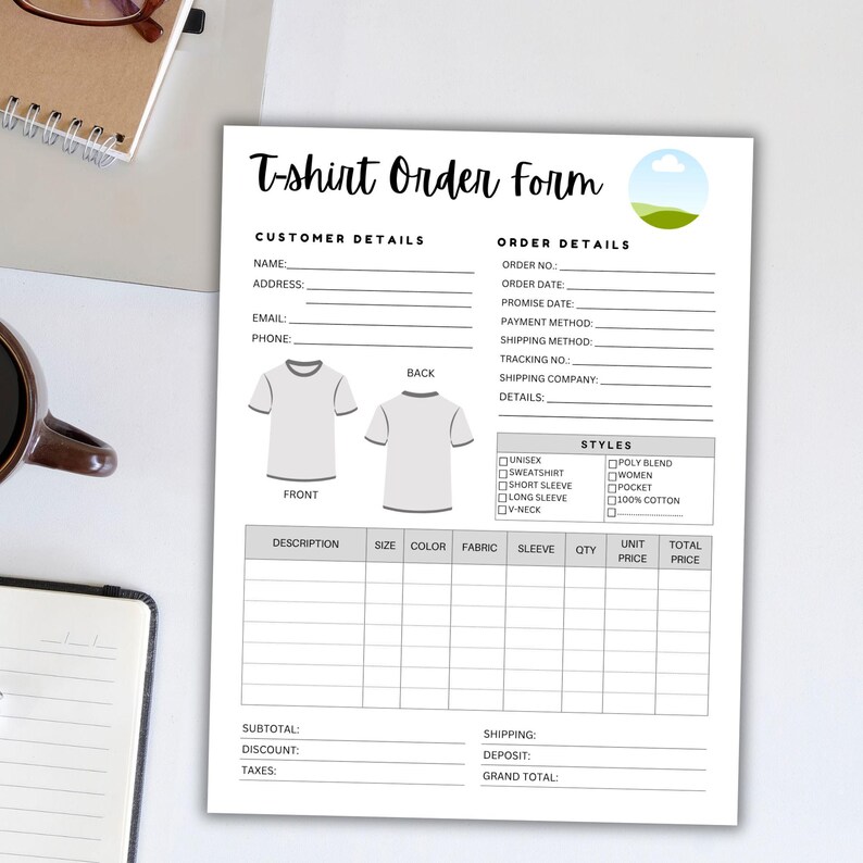 Order Form Template Editable, Invoice Template, Printable Custom Order ...