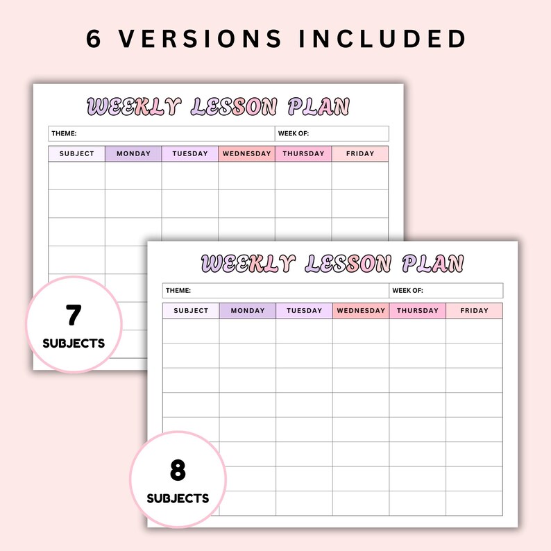Weekly Lesson Plan Template, Preschool/prek/ Kindergarten/daycare ...