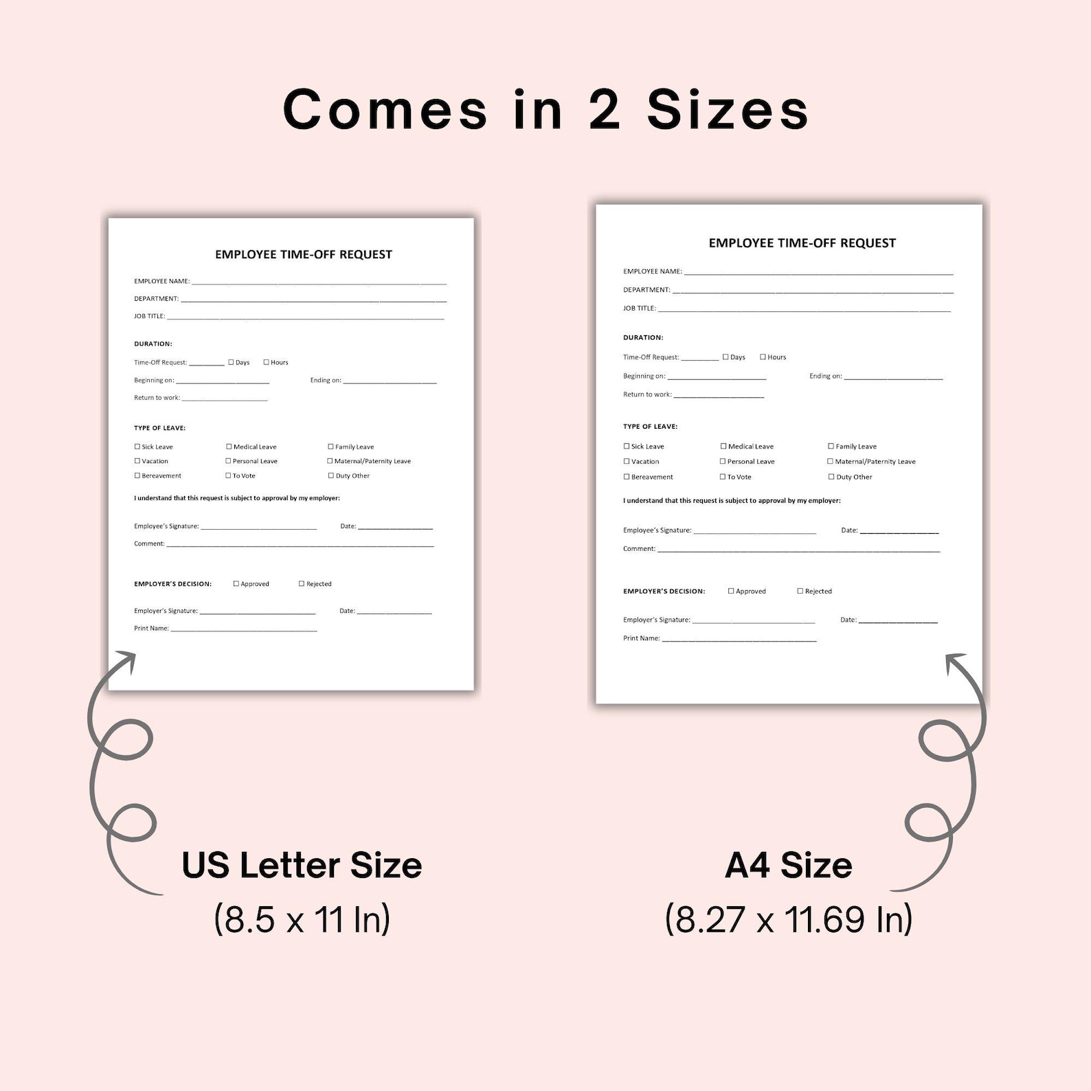 Employee Time-off Request Template: Editable Word, PDF, Google Docs ...