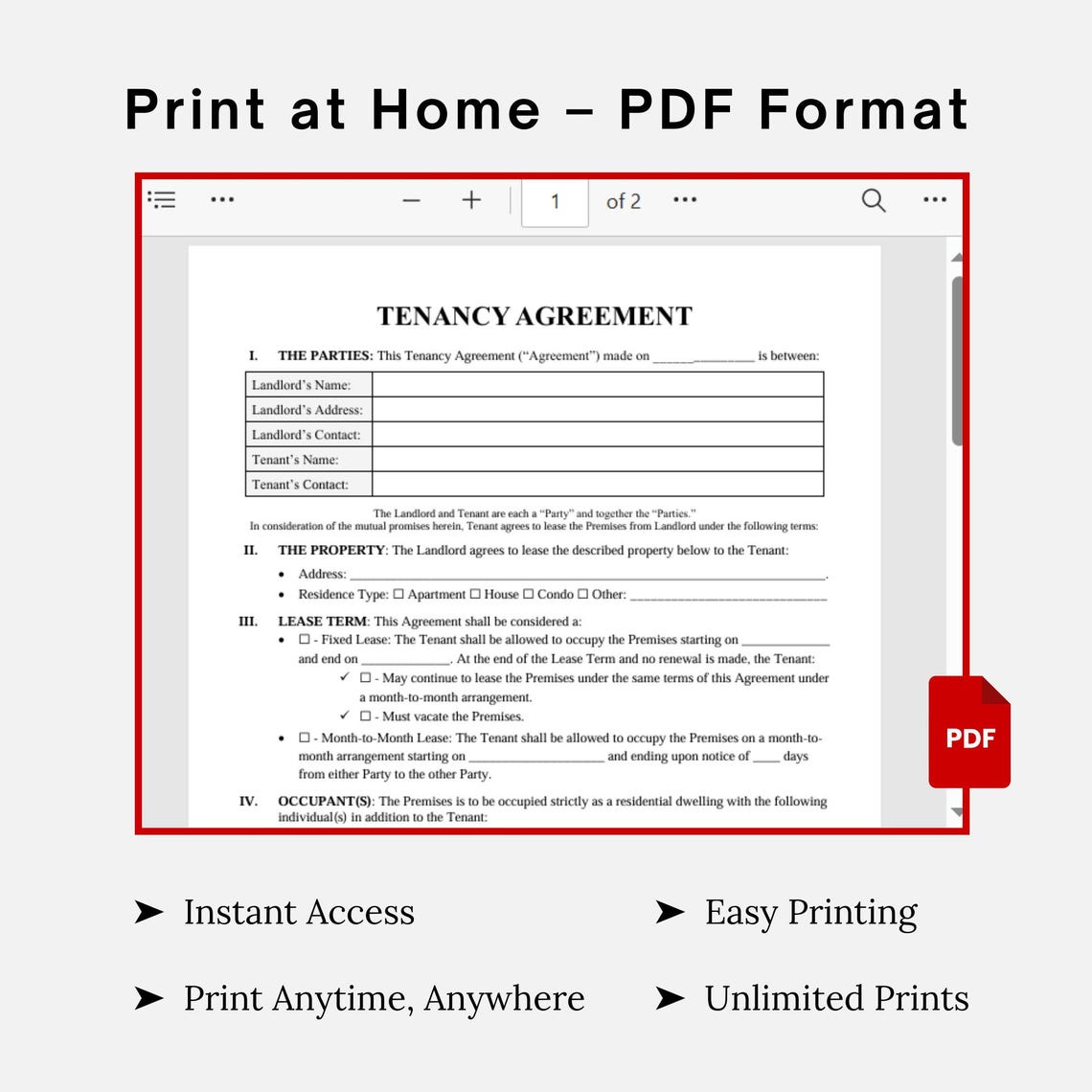 Rent a Room Tenancy Agreement Template: Editable Word, PDF, Google Docs ...