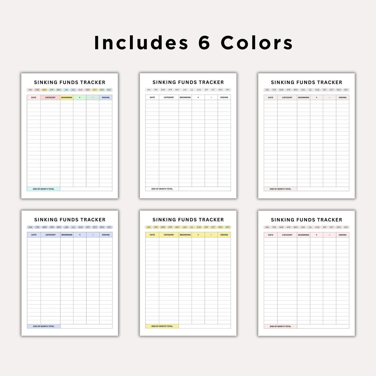 Editable Sinking Funds Tracker: Printable Budget Planner (digital ...