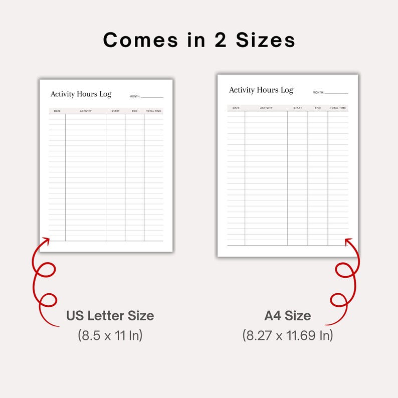 Work Hours Log Printable: Time Tracker, PDF & Canva Template - Etsy