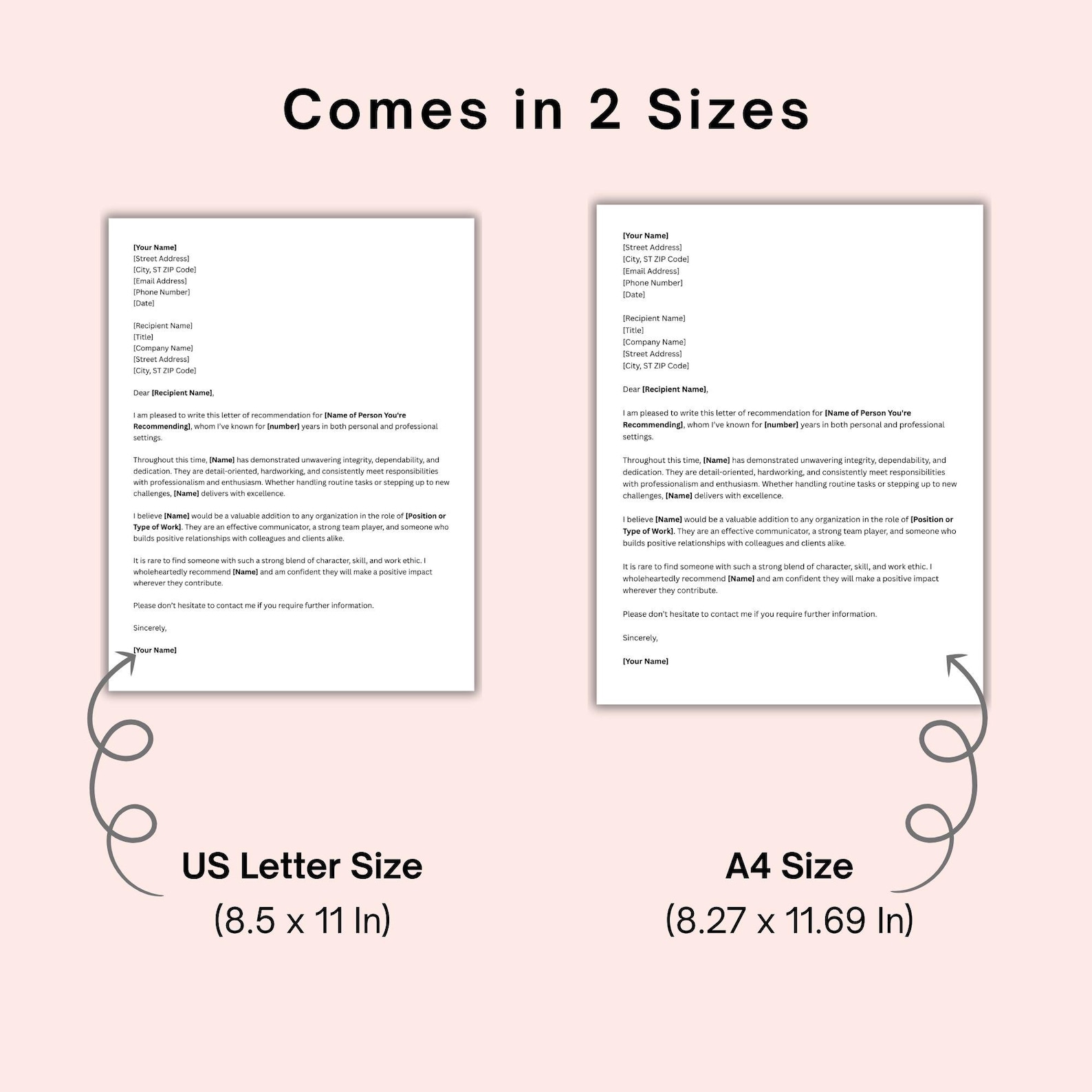 Editable Character Reference Letter Template: Printable Recommendation ...