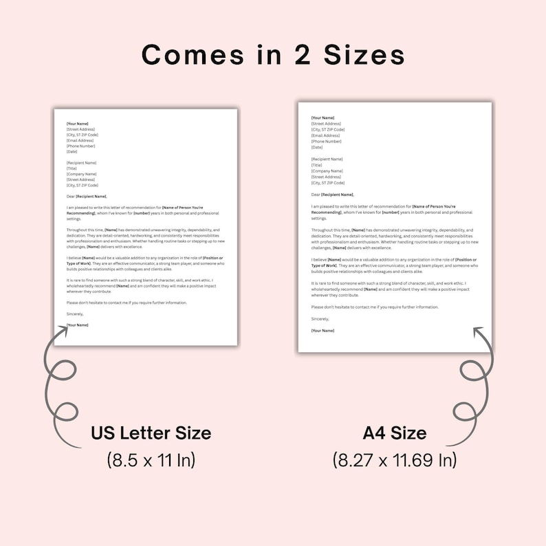 Character Reference Letter Template Professional Printable ...