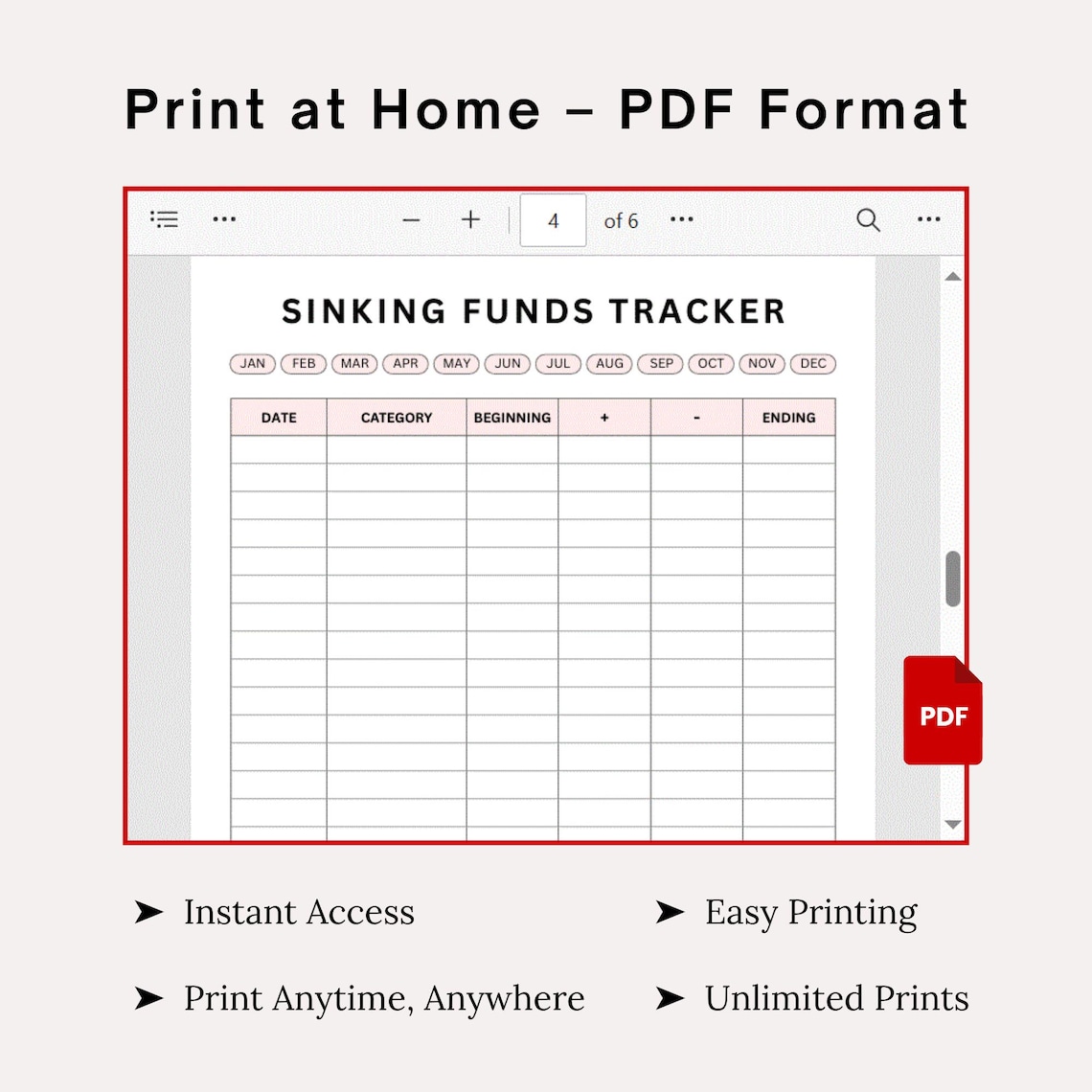 Editable Sinking Funds Tracker: Printable Budget Planner (digital ...