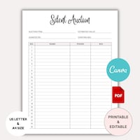 Dessert Dash Bid Sheets - Etsy