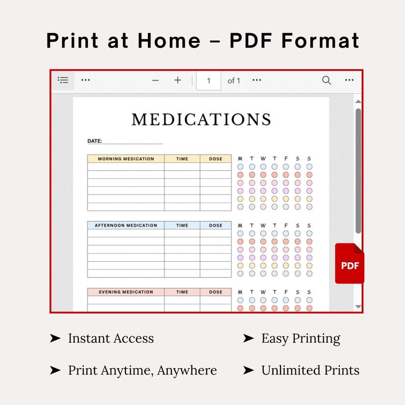 Weekly Medication Tracker Printable: Daily Medicine Log (CANVA & PDF ...