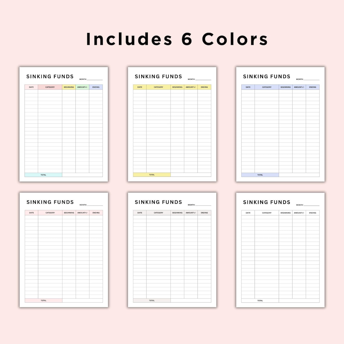 Sinking Funds Tracker Printable, Sinking Fund Envelopes, Editable ...