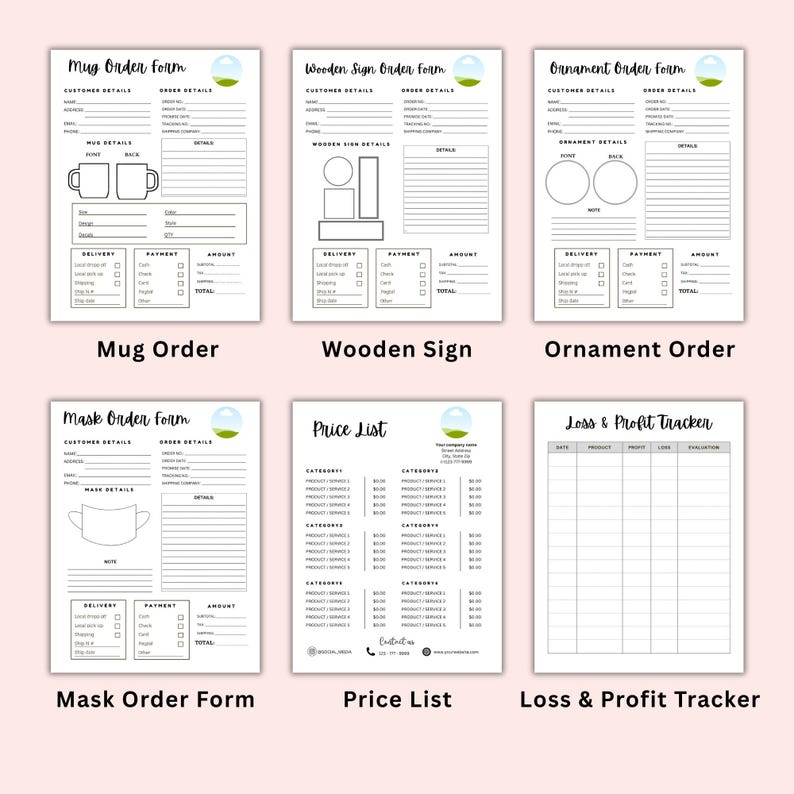 Order Form Template Editable, Invoice Template, Printable Custom Order ...