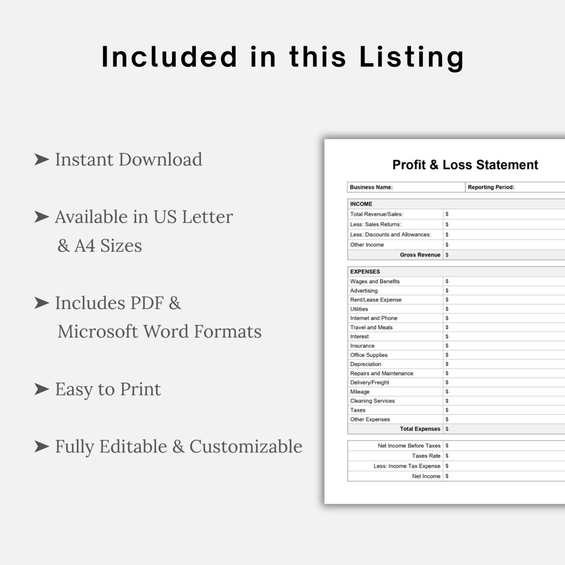 Profit and Loss Statement Template: Small Business Finance Tracker ...