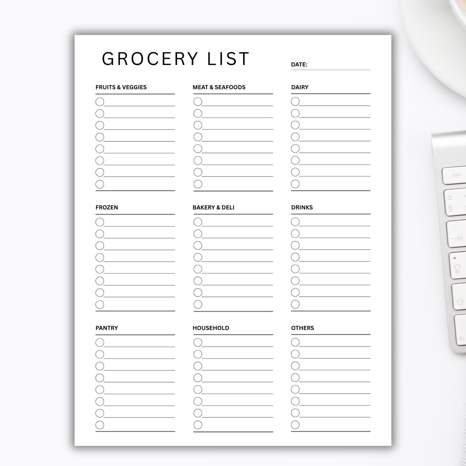 Weekly Grocery List Printable: Editable Canva Template (a4/a5/letter ...