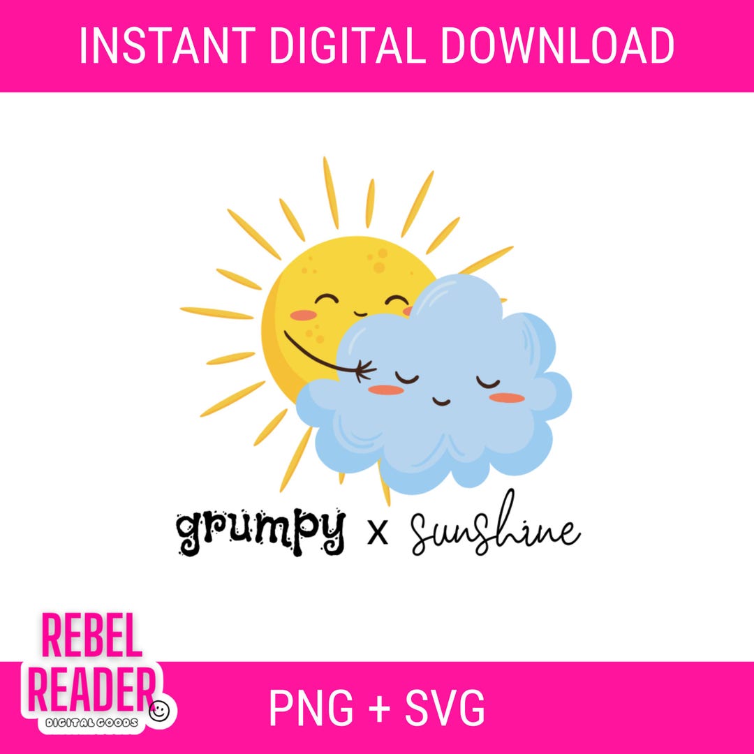 Grumpy Sunshine Book Trope Design: PNG SVG Files (digital Download) - Etsy
