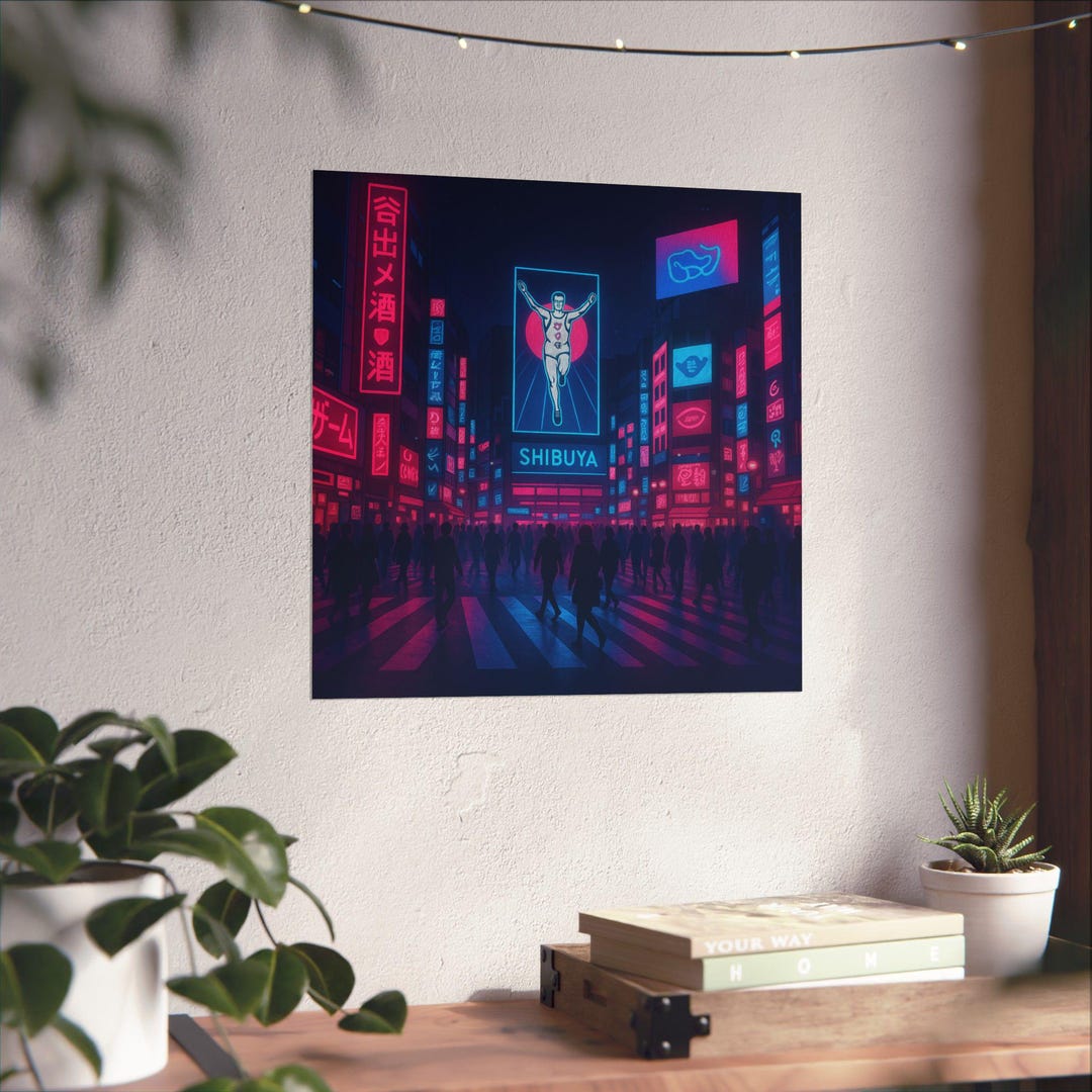 Urban Neon Art Print, Matte Vertical Posters for Home Decor, Retro Wall ...