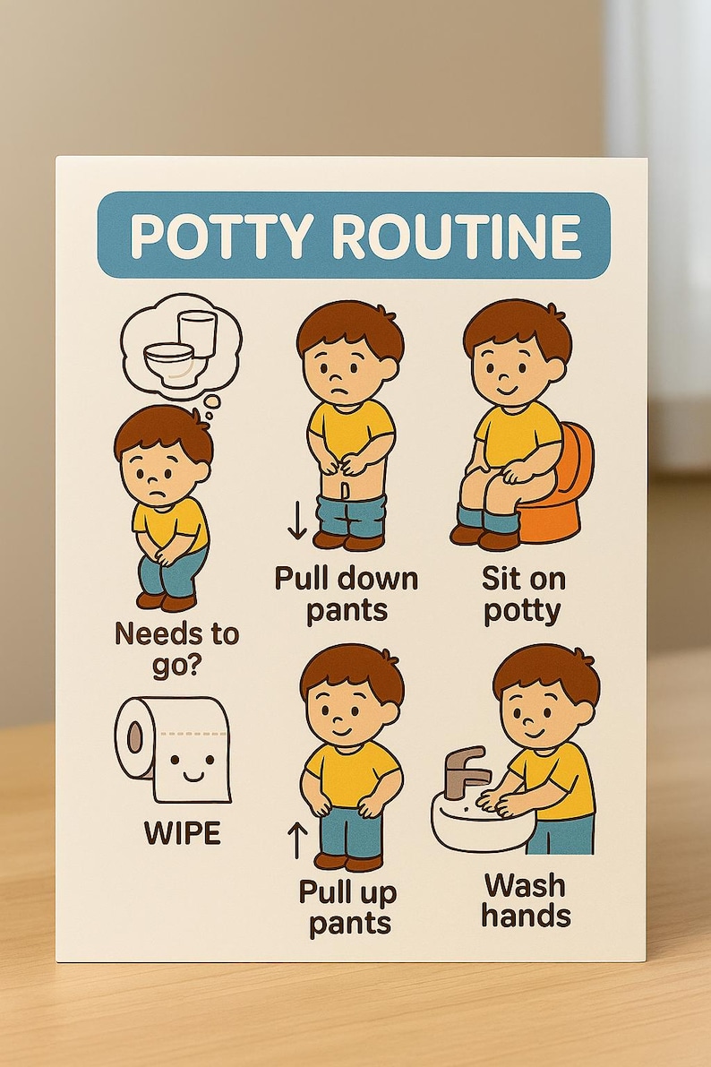 Potty Training Visual Chart for Boys: Autism Friendly Routine (PDF ...