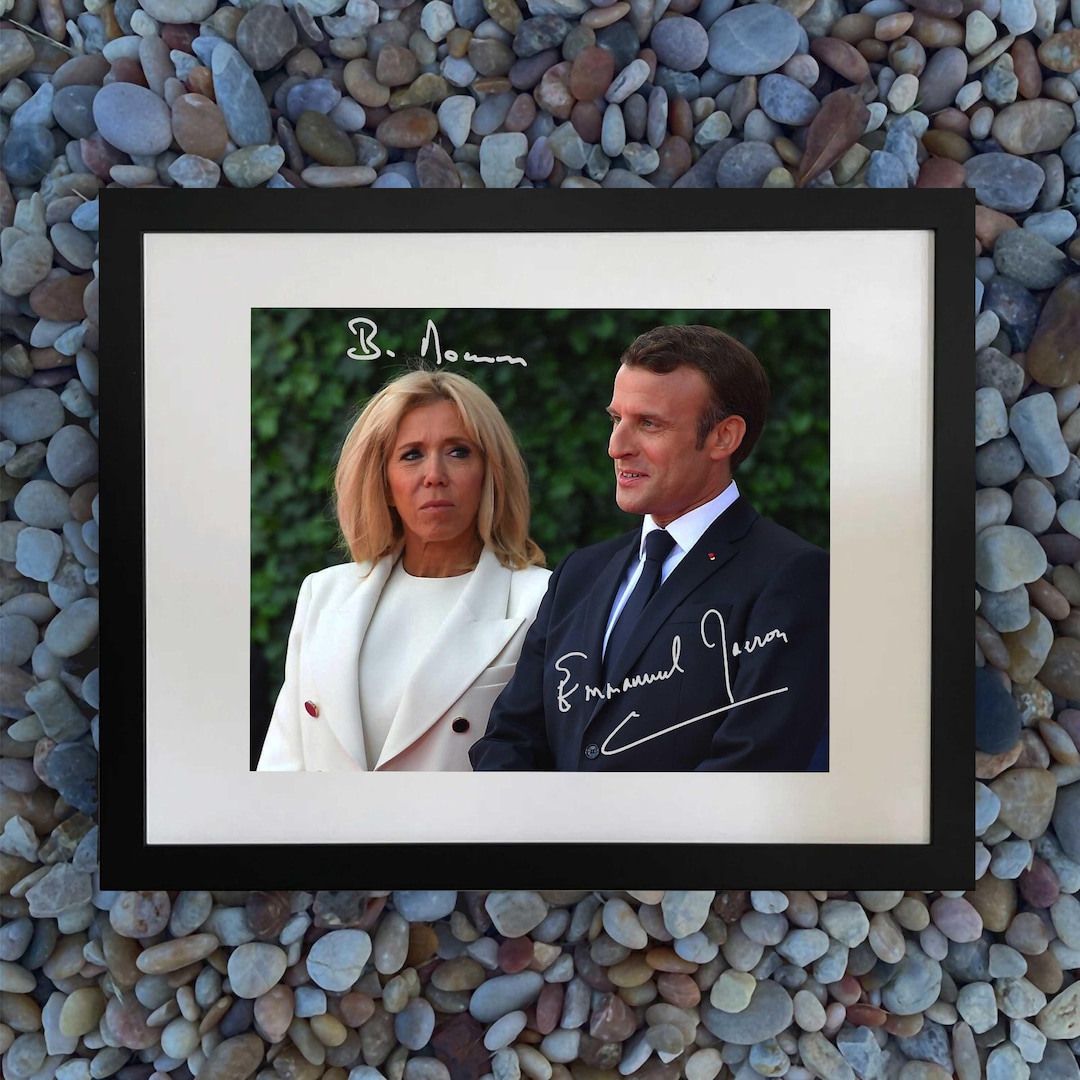 Brigitte & Emmanuel Macron Autograph Signed REPRINT Modern French ...