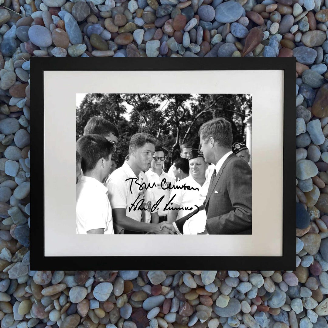 Bill Clinton & John F. Kennedy Autograph Signed REPRINT Historical 1963 ...