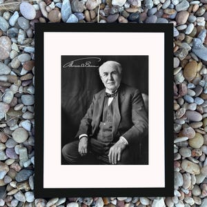 Thomas Edison Poster Photo With Reprint Autograph – American Inventor ...