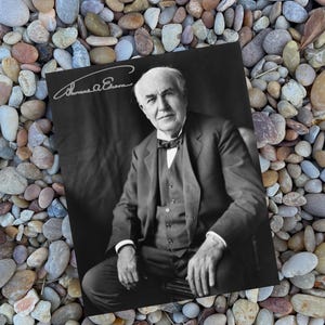Thomas Edison Poster Photo With Reprint Autograph – American Inventor ...