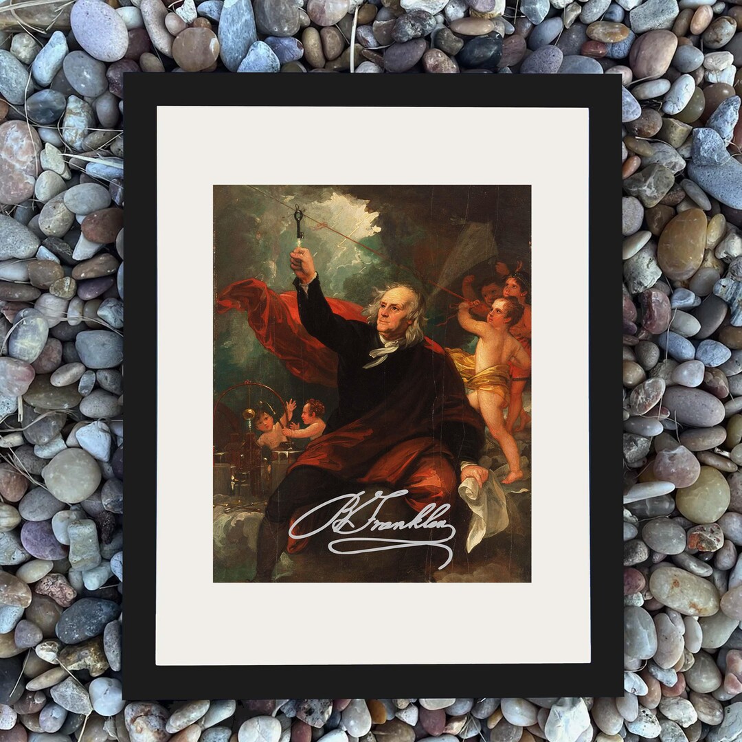 Benjamin Franklin Autographed Signed Reprint"kite Experiment ...