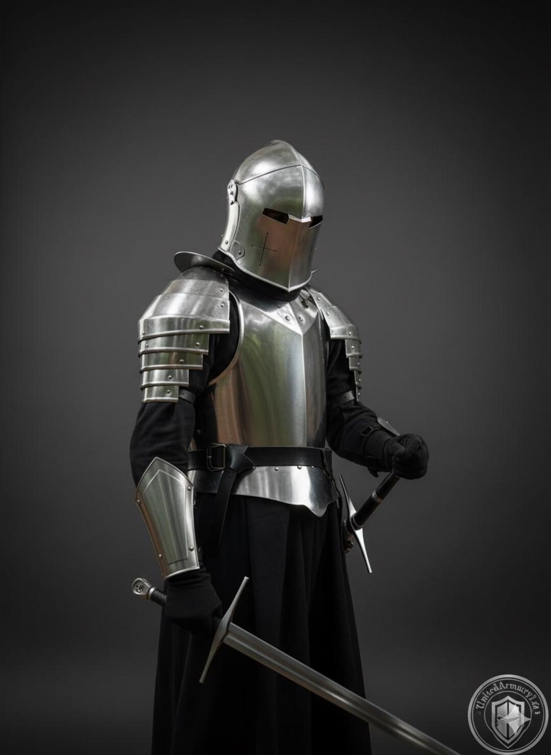 Medieval Barbute Armor: Knight Steel Costume for LARP, Reenactment ...