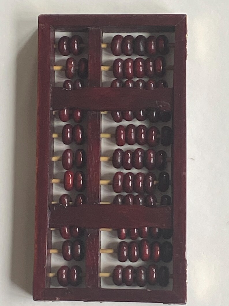 Vintage Chinese Abacus Diamond Rosewood Brass Ancient Calculator 11 ...
