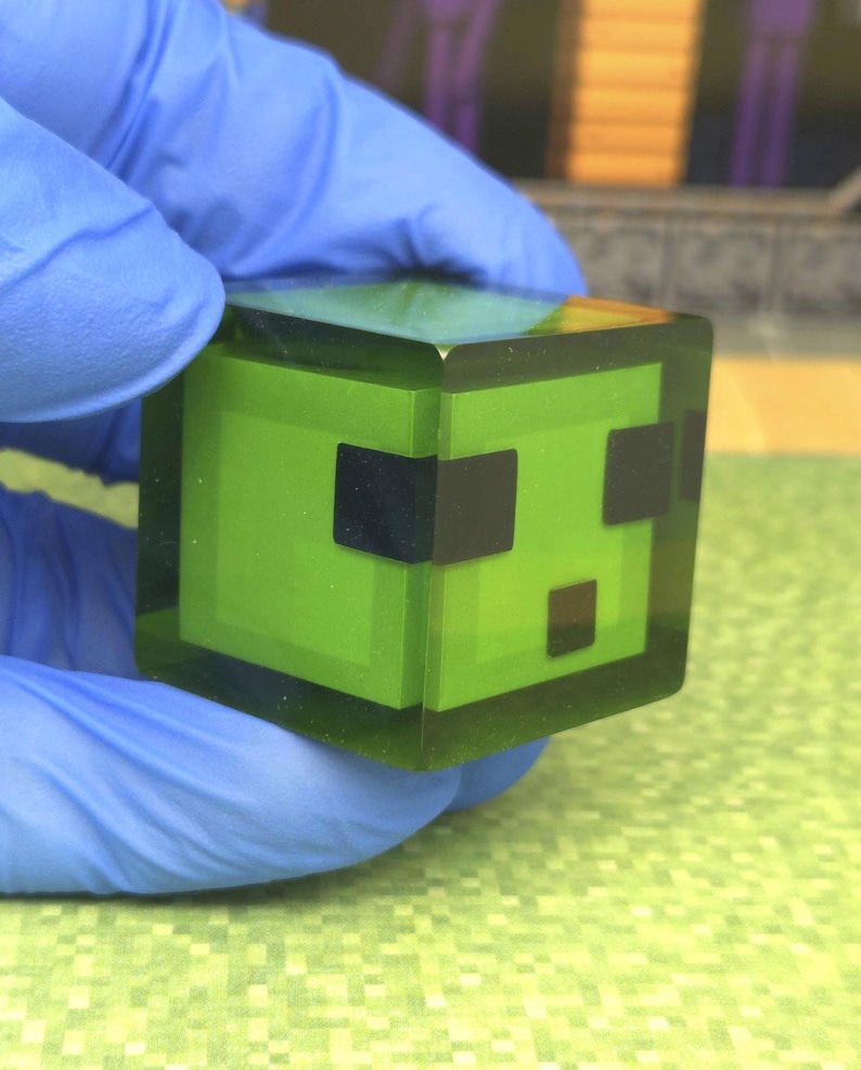 Minecraft-inspired Slime Cube - Fan Made 1.25" Resin Miniature - Etsy