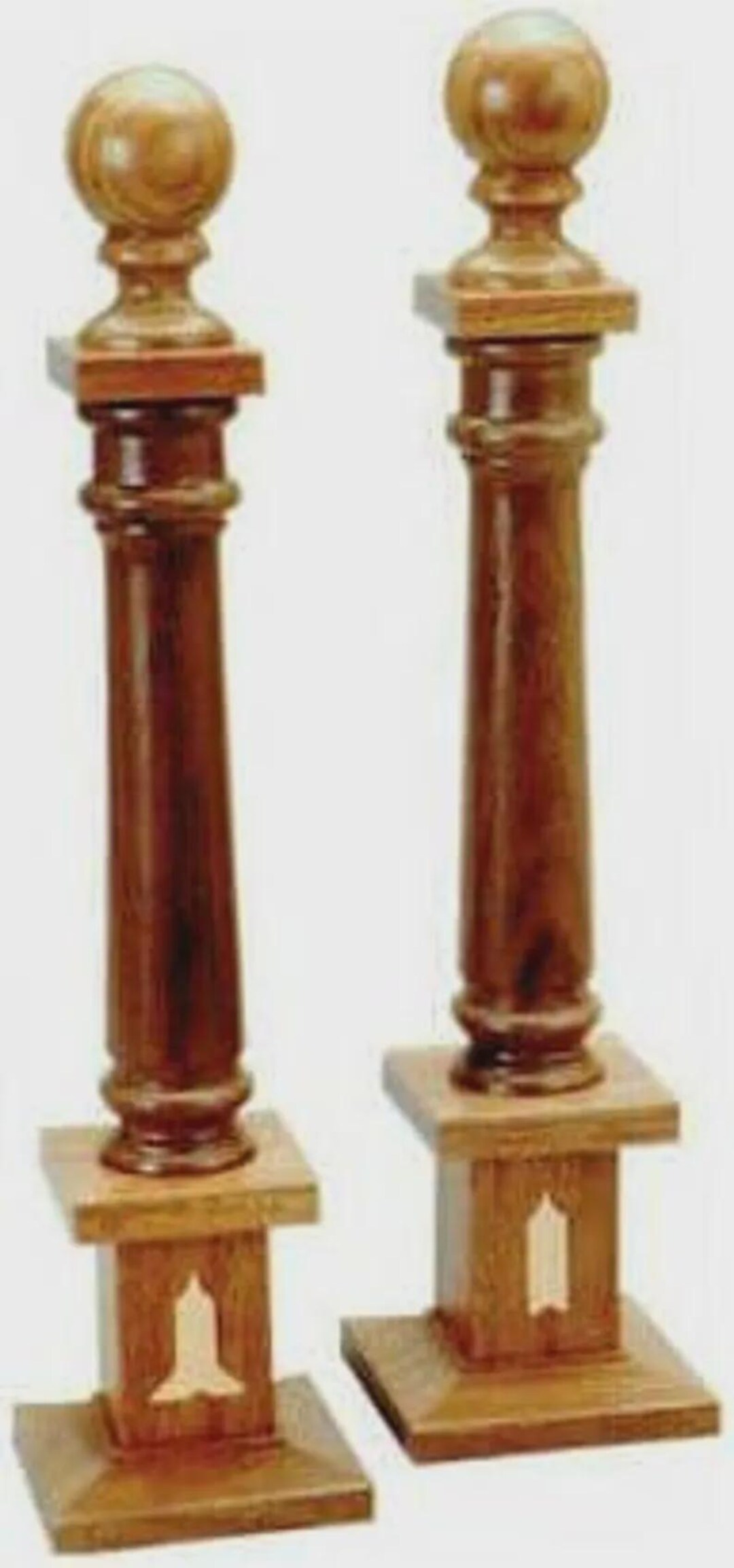 Masonic Regalia Wooden Free Mason Wood Columns Senior Warden and Junior ...