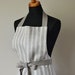 Linen Apron Striped Full Apron Natural Linen Apron Foodie Gift - Etsy