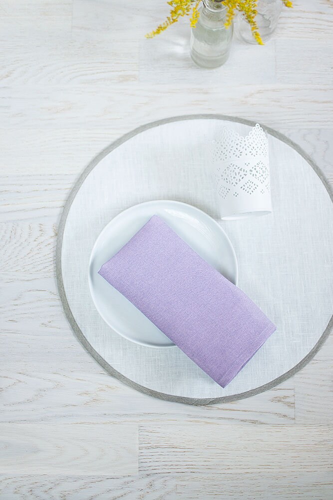 Lavender linen napkins cloth Dinner set of 2 4 6 8 10 | Etsy