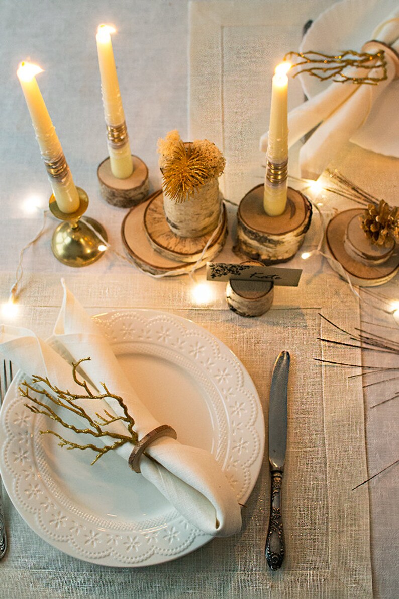 Gold Linen Placemats Sparkly Table Decor Wedding Dinner | Etsy