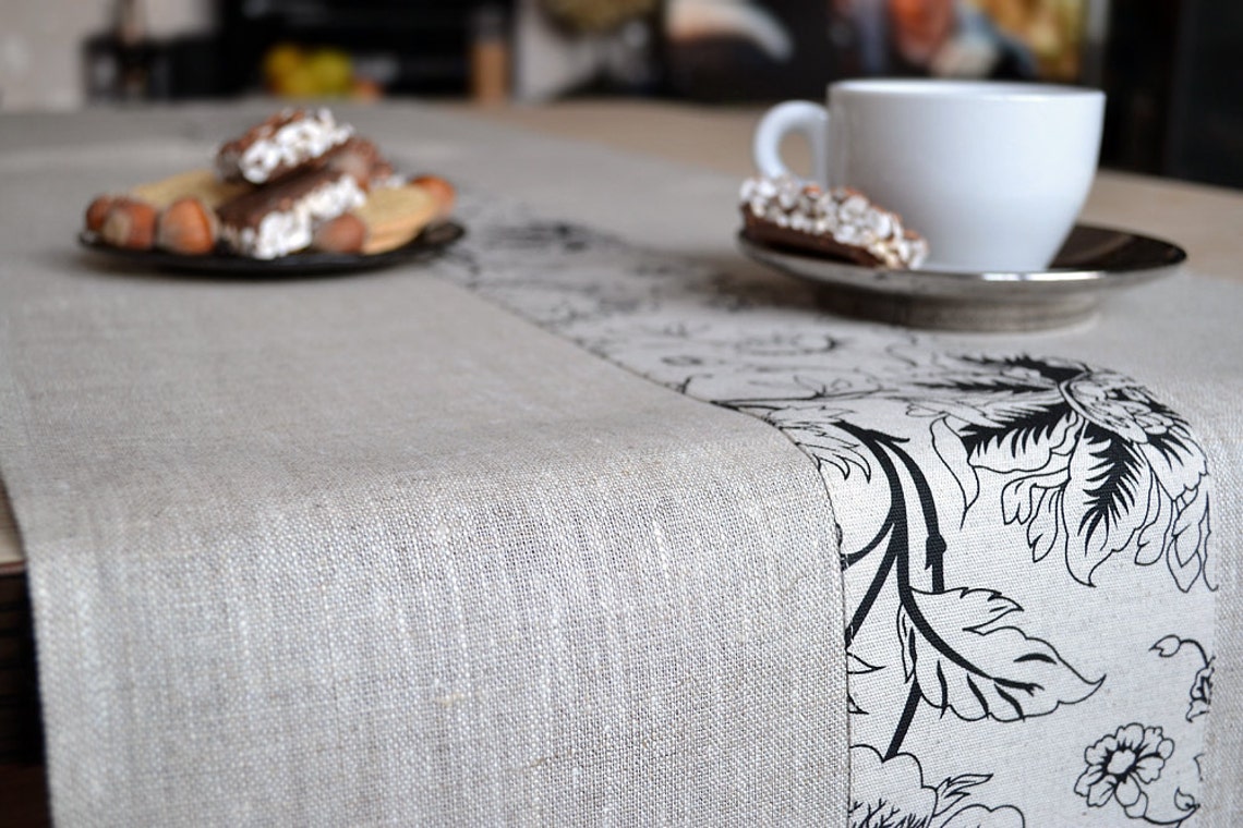 Natural Linen Table Runner Dinner Taupe Table Setting Eco - Etsy
