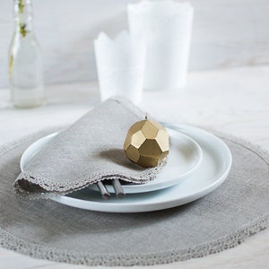Natural Round Napkins Wedding Napkins Set 4 Grey Napkins Linen Cloth ...