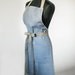 Linen Full Apron Natural Gray With Light Blue Apron Grey Traditional ...