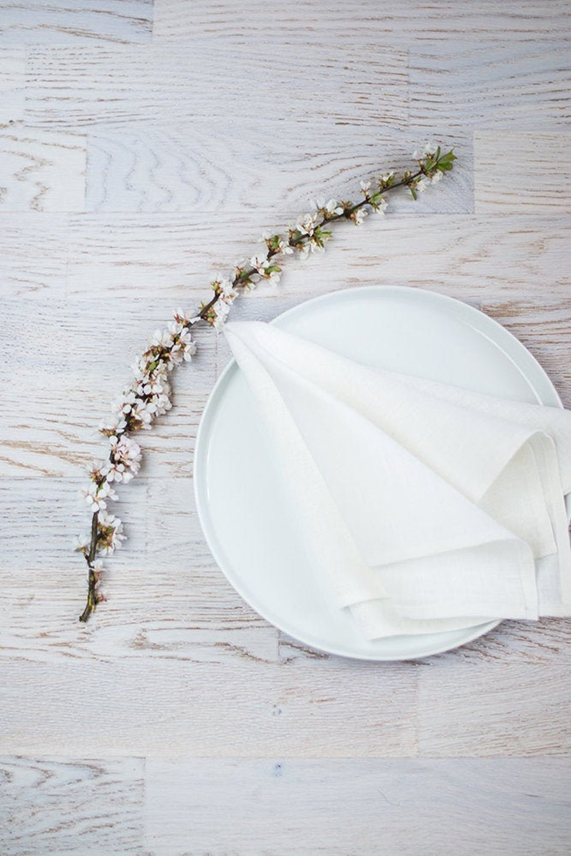 White Linen Napkins Wedding Party Table Decor Napkins Set of - Etsy