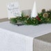 White Silver Linen Table RUNNER Christmas Metallic Table Scapes Wedding ...