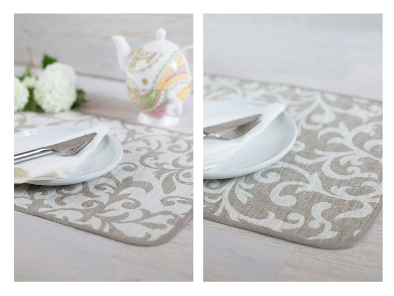 Natural Linen Placemats Reversible off White Table Mats Dinner - Etsy