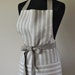 Linen Apron Striped Full Apron Natural Linen Apron Foodie Gift Apron ...