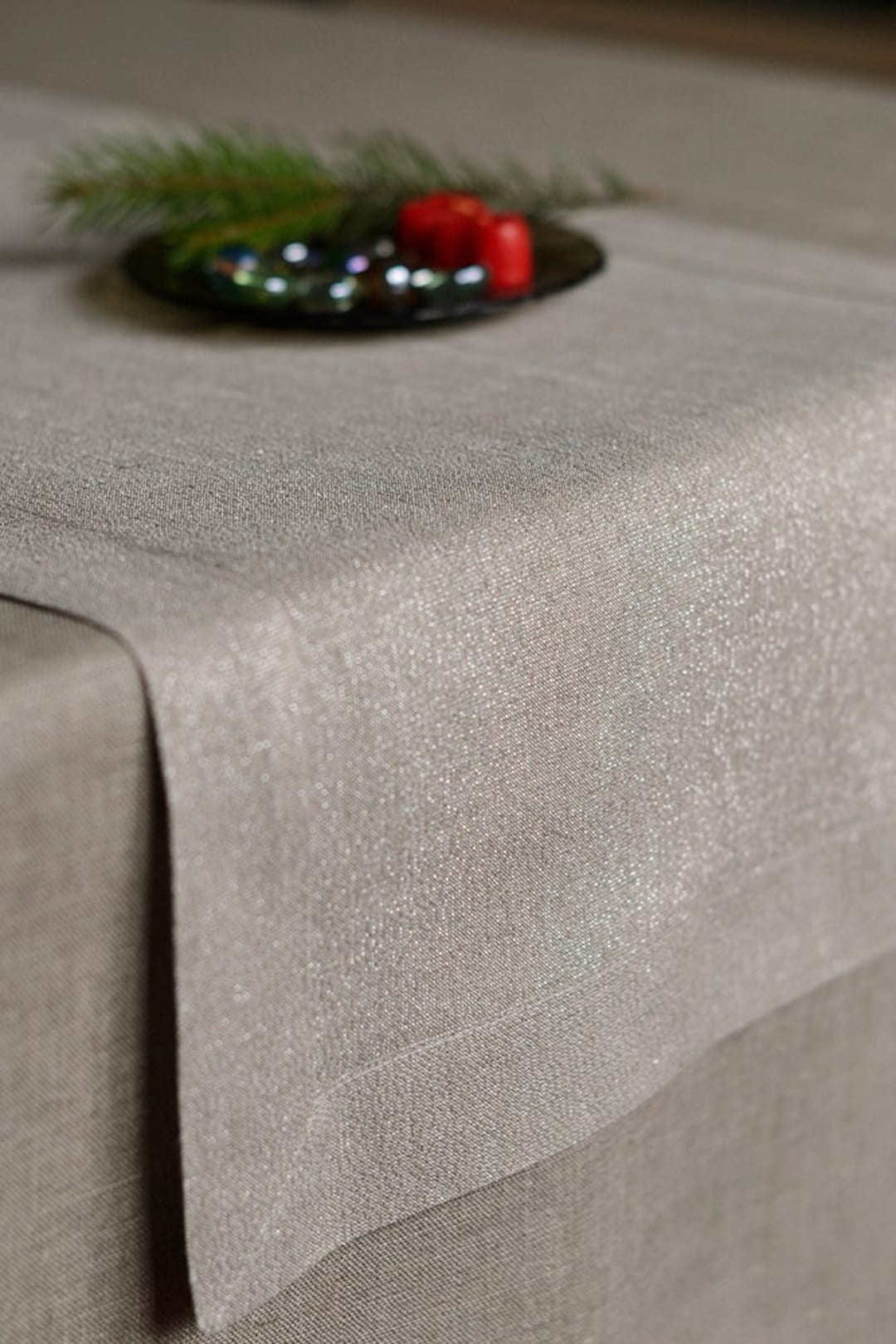 Silver Linen Table RUNNER Wedding Shower Runner Christmas Party Dinner ...