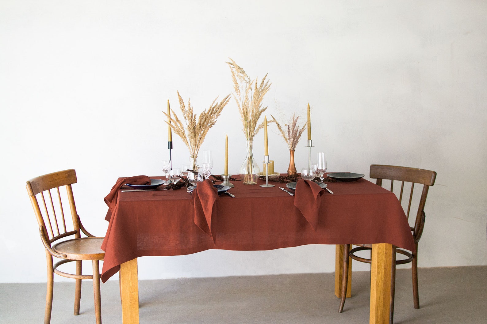 Terracotta Linen Tablecloth Summer Dinner Table Decor Cloth Wedding ...