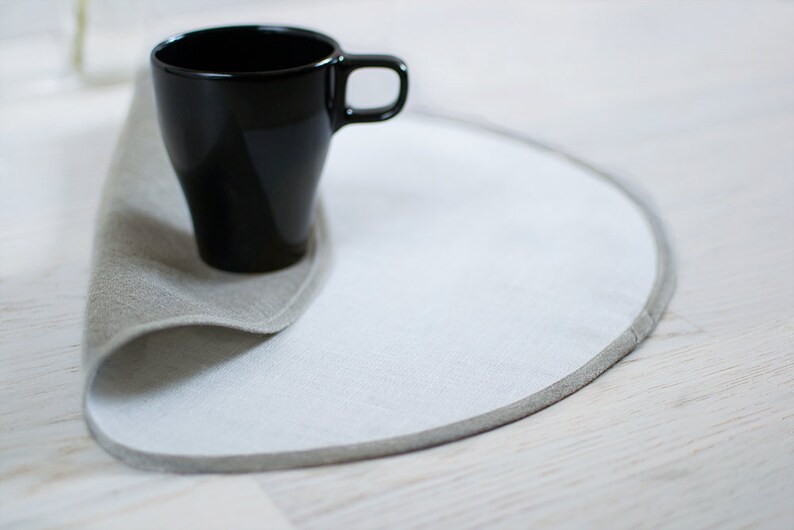 Round Linen Placemats Special Event Dinner Place Mats Natural | Etsy