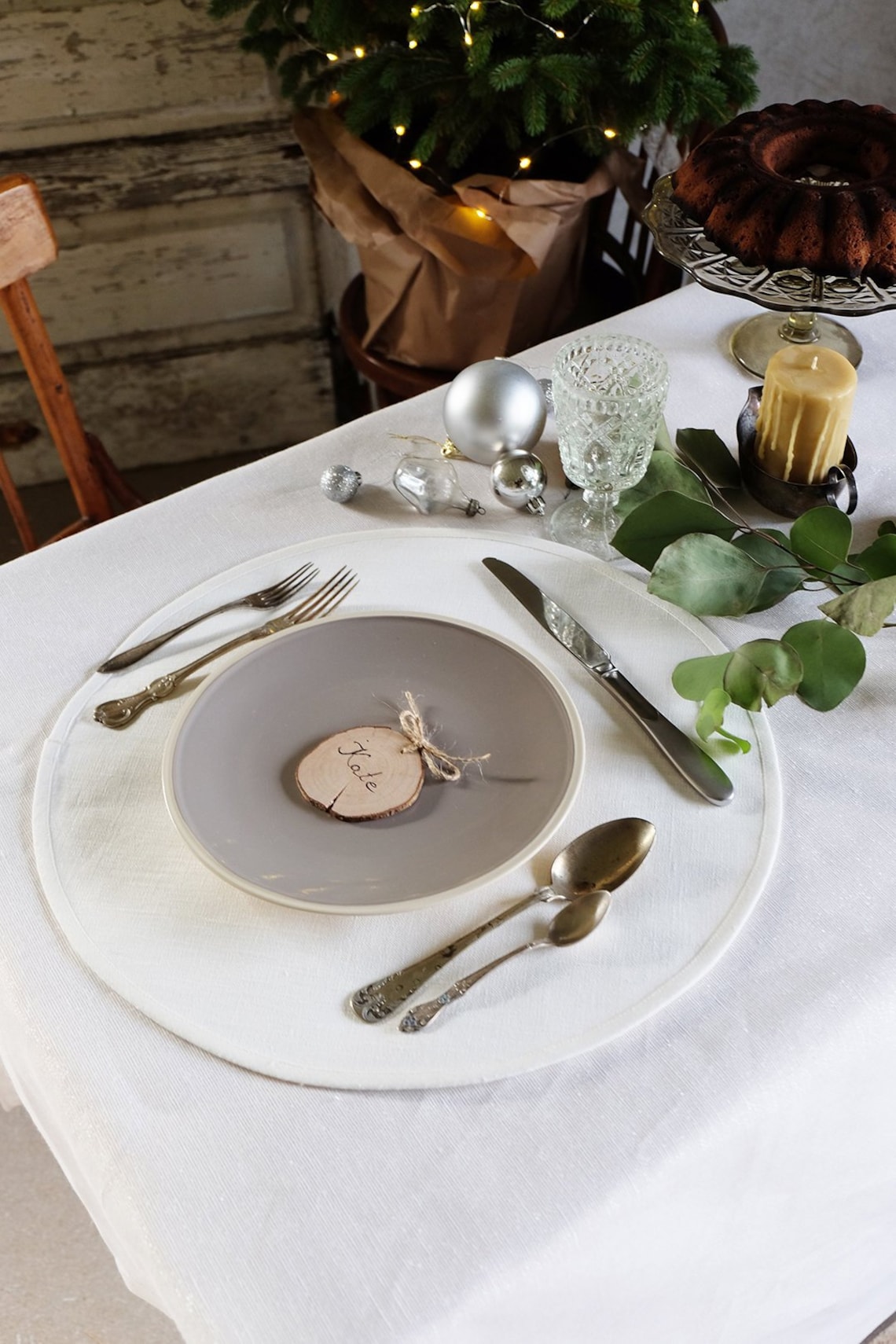 Round Linen Placemats Special Event Dinner Place Mats Natural - Etsy