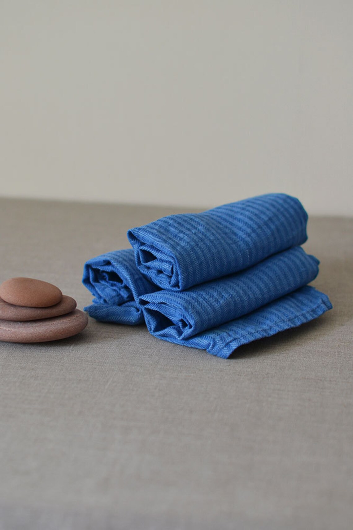 Blue Linen Towels Men Linen Towels Striped Blue Linen Bath | Etsy