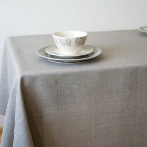 Natural Linen Rectangle Tablecloth Wedding Dinner Long Table Decor Gray ...