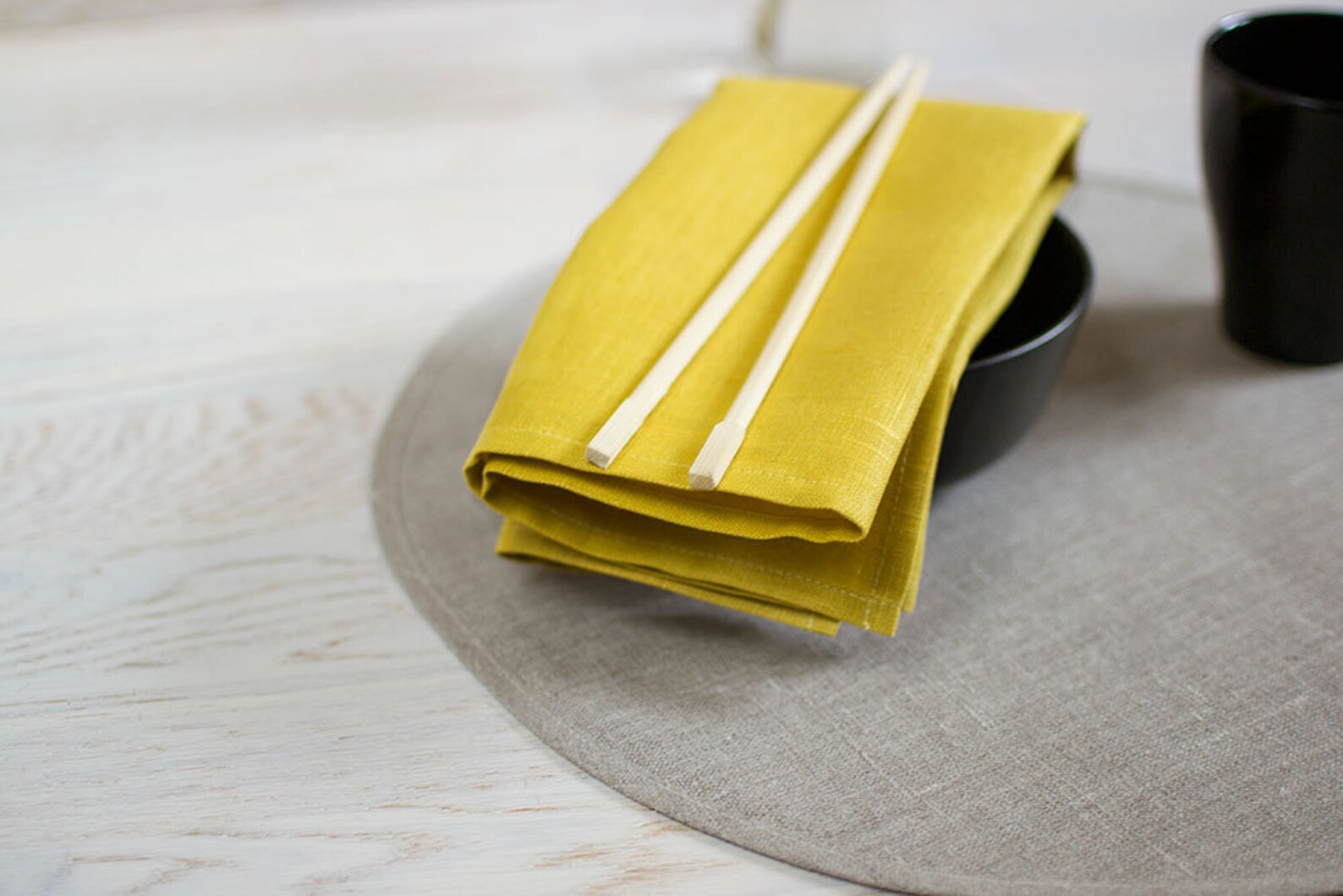 Mustard Linen Napkins Cloth Bright Dinner Cloth Napkins Set of - Etsy