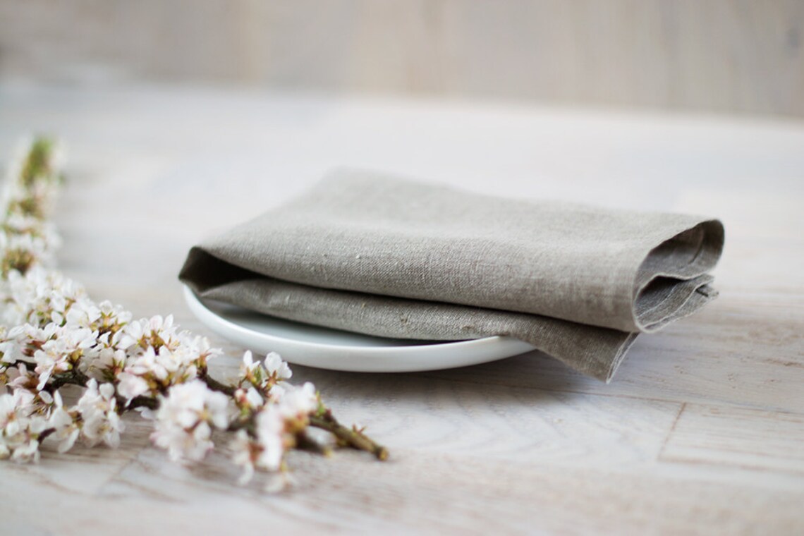 Linen Cloth Napkins Set Tan Easter Fabric Napkins Rustic Natural ...