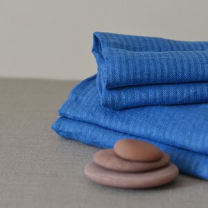 Blue Linen Towels Men Linen Towels Striped Blue Linen Bath Towels Pre ...