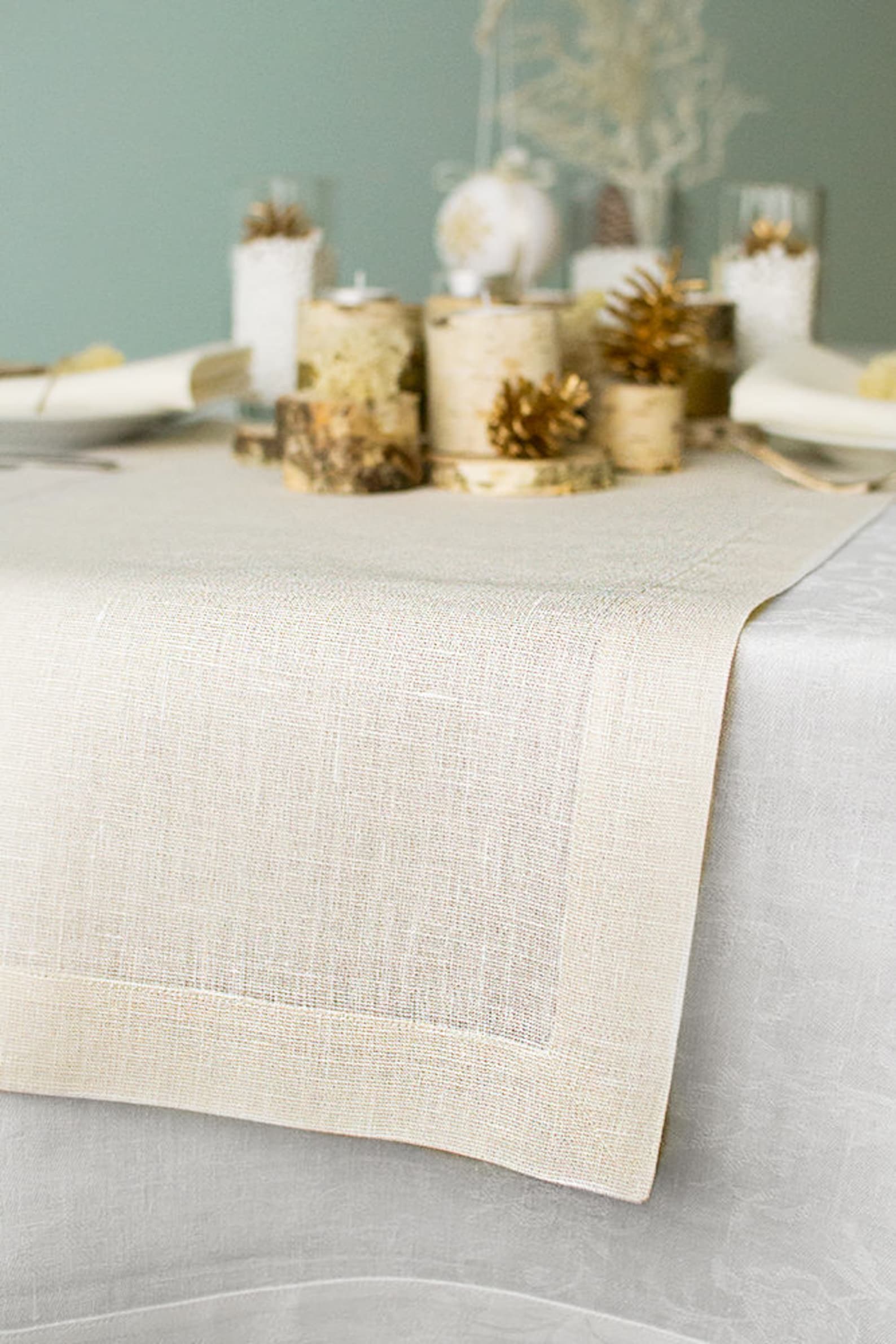 Gold Table Runner Woodland Wedding Dinner Decor White | Etsy