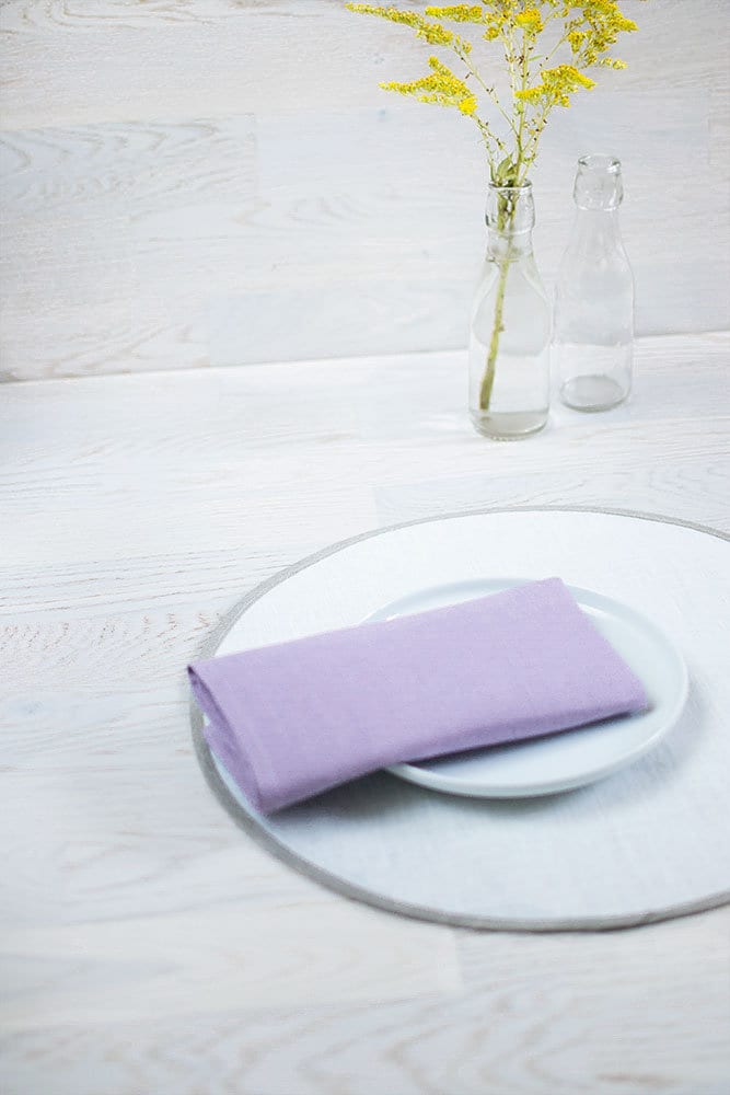 Lavender linen napkins cloth Dinner set of 2 4 6 8 10 | Etsy
