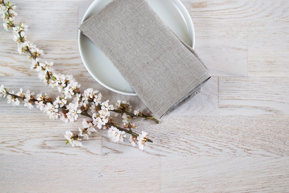 Linen Cloth Napkins Set Tan Easter Fabric Napkins Rustic Natural ...
