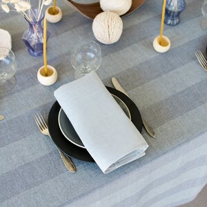 Blue Gray Linen Tablecloth Dinner Table Decor Cloth Wedding Party ...